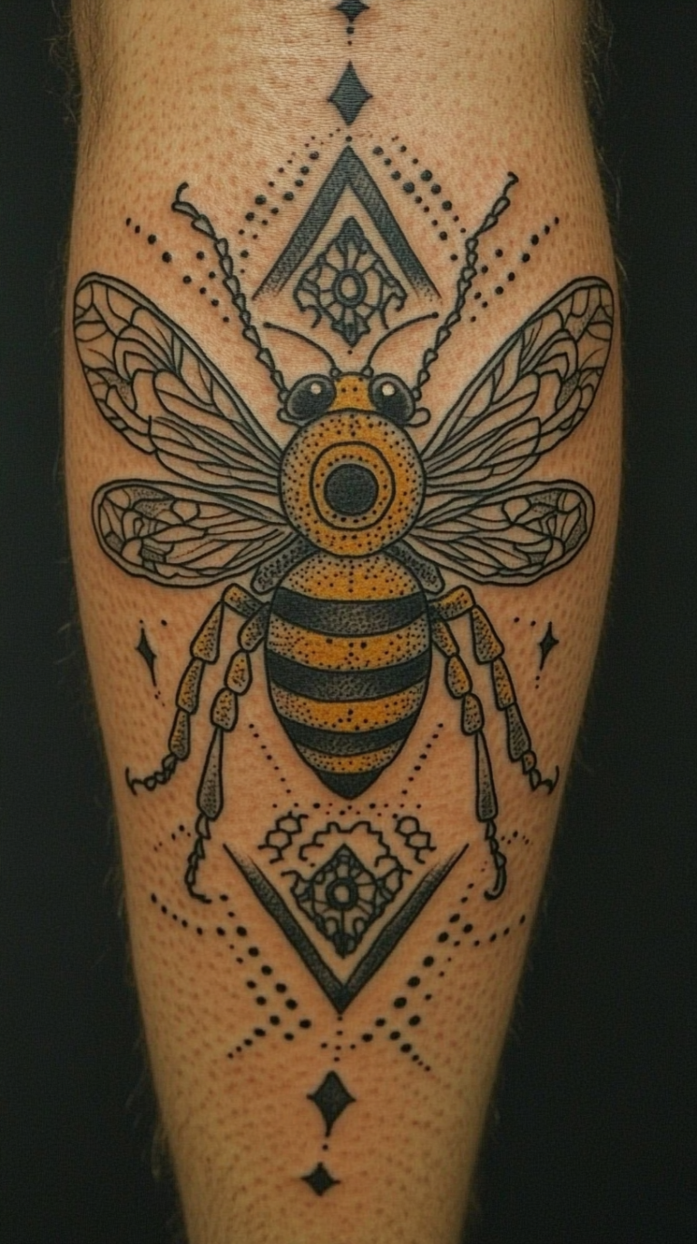 20+ Honey Bee Tattoos That'll Have the Internet Buzzing [2025 ...