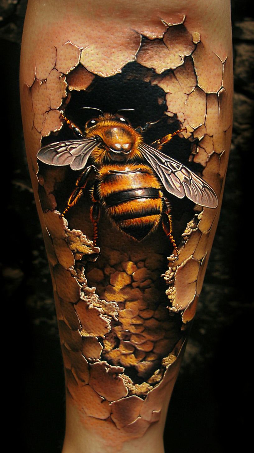 20+ Honey Bee Tattoos That'll Have the Internet Buzzing [2025 ...